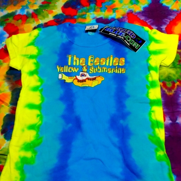 Liquid Blue | Tops | Beatles Liquid Blue Tie Dyed Yellow Submarine Baby ...